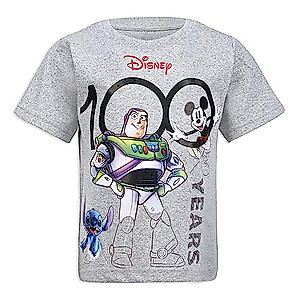 Disney Boys 3 Pack T-Shirts for Toddler and Little Kids – Blue/Grey/White