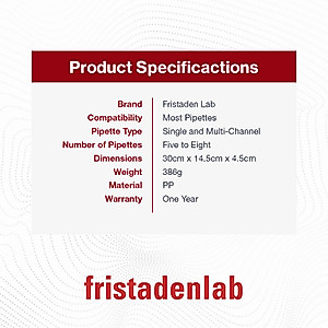 Fristaden Lab Linear Pipettor Stand Holds 8 Pipettes, Laboratory Pipette Rack, Pipettor Holder Fits Up to 8 Laboratory Pipettes, 1 Piece | 1 Year Warranty