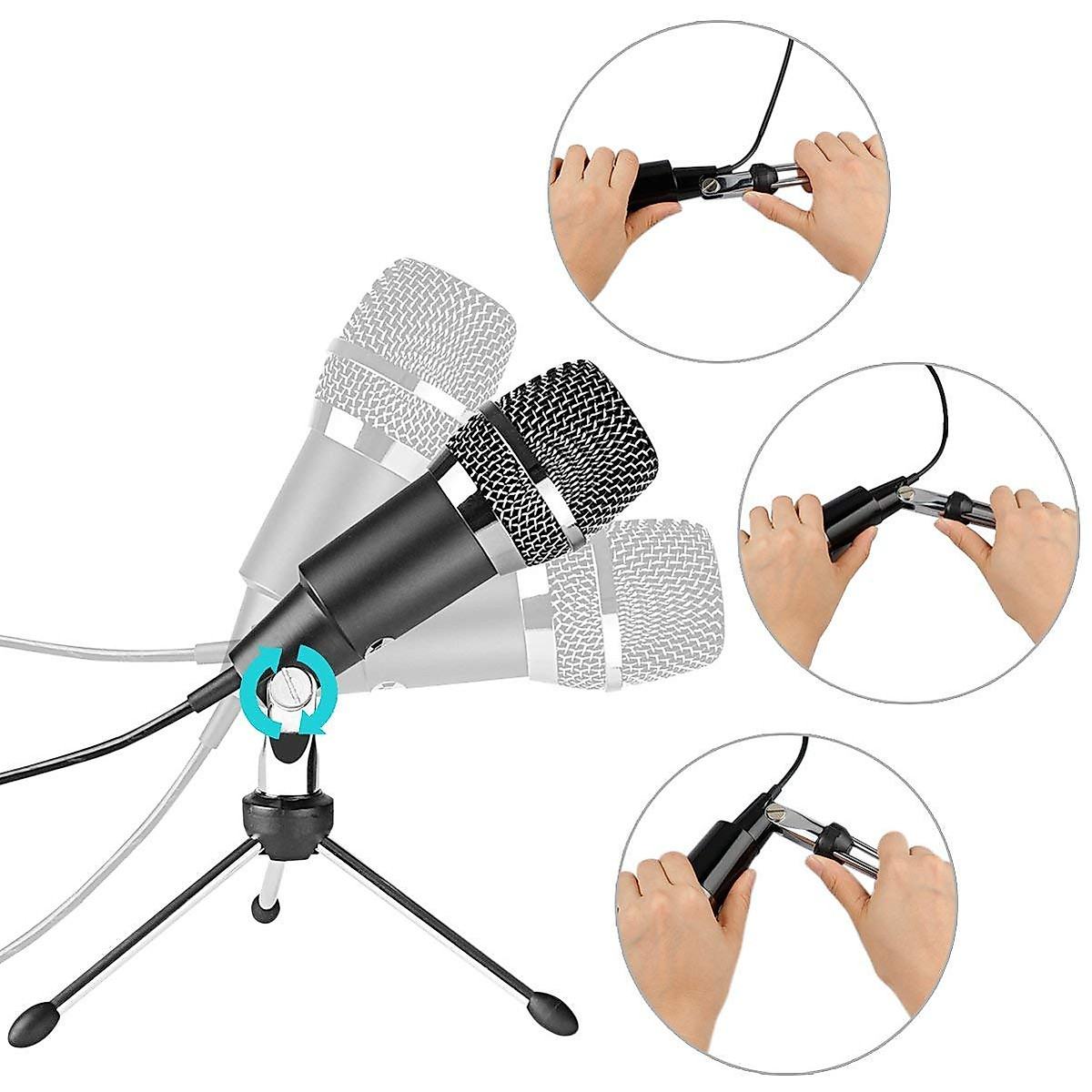 FIFINE USB Microphone, Plug and Play Home Studio USB Condenser Microphone for Skype, Recordings for YouTube, Google Voice Search, Games, for Windows and Mac-K668