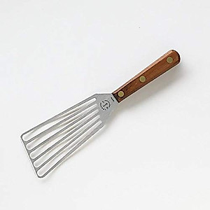 Lamson Chef’s Slotted Turner, 3" x 6", Stainless Steel with Riveted Walnut Handle, Left-Handed