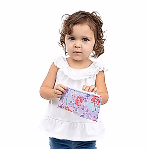 Bumkins Snack Bags, Reusable Fabric, Washable, Food Safe, BPA Free - Cinderella & Ariel (2-Pack)