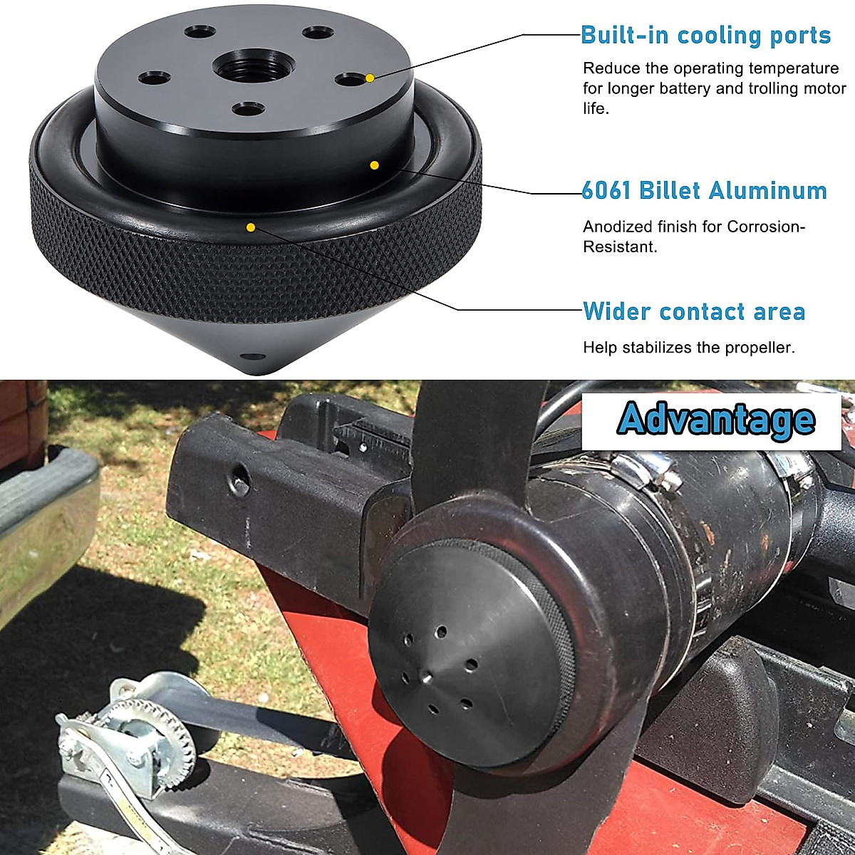 Eliminator Trolling Motor Prop Nut Custom Fit for MotorGuide X3 X5 XI3 XI5