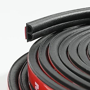 33Ft Car Weather Stripping B-Shape Door Seal Strip,Universal Self-Adhesive Automobile Rubber Windshield Sealing Strip,Car Door Seal Strip,Soundproofing (33Feet(2Rolls))