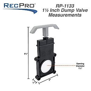 RecPro RV Waste Valve | 3924111 | Sewage Waste Valve | 1.5 Inch Waste Valve