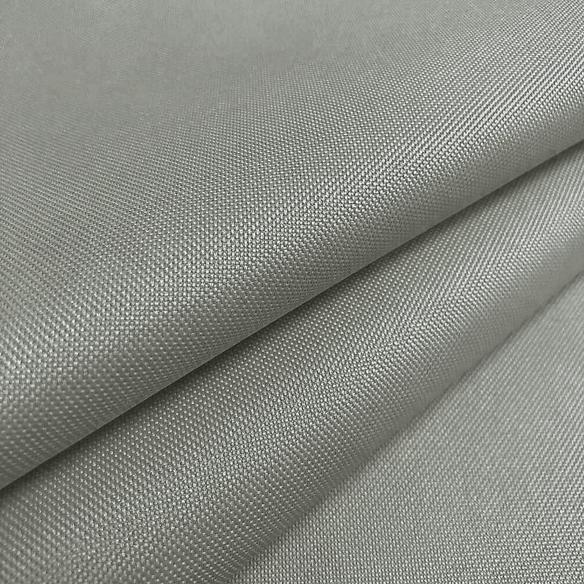 GeeComfy Waterproof Canvas Fabric by The Yard 58" W 600D Upholstery Polyester Material Indoor Outdoor Water Resistant Fabric for Chair Cushion Furniture Cover Sewing DIY Cloth, 1 Yard Silver Gray