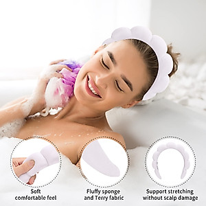 CGBARBER Spa Headbands for Washing Face, Wash Spa Yoga Sports Shower Head Band Terry Towel Cloth Hair Band for Skin Care, Makeup Removal Wrist Washband Hairpin Set (White)