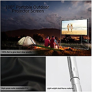 Pyle 100" Outdoor Portable Matt White Theater TV Projector Screen w/ Triangle Stand - 100 inch, 16:9, 1.15 Gain Full HD Projection for Movie / Cinema / Video / Film Showing Outside Home - PRJTPOTS101