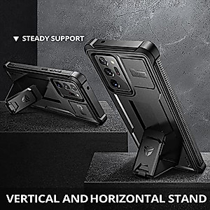 Dexnor for Samsung Galaxy Note 20 Ultra 5G Case, [Built in Screen Protector and Kickstand] Heavy Duty Military Grade Protection Shockproof Protective Cover for Samsung Galaxy Note 20 Ultra Black