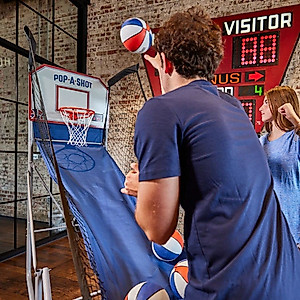 Pop-A-Shot - Home Single Shot | Arcade Basketball Fun at Home | Infrared Sensor Scoring | 6 Game Modes | 4 Balls | Foldable Storage | for All Players