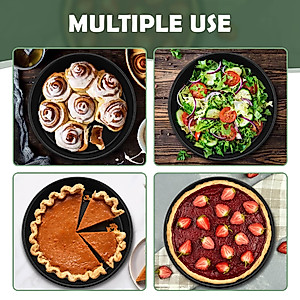 E-far 9.5 Inch Cake Pan Set of 3, Nonstick Round Baking Layer Cake Pans, Stainless Steel Core & Non-Toxic Coating, 2 Inch Deep (Black)