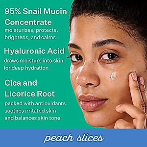 Peach Slices | Snail Rescue Intensive Treatment Wash-Off Face Mask | 95% Snail Mucin | For Dark Spots & Blemishes | Refreshing & Calming Mask | Clear, Radiant, & Hydrated Skin | Skin Care | 3.38 oz