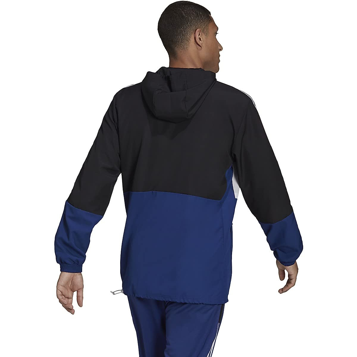 adidas mens Primeblue Tiro Warm Windbreaker Black/Victory Blue X-Large