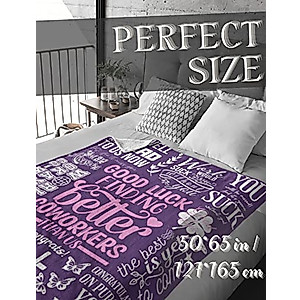 Coworker Leaving Gifts for Women Flannel Blankets Throws, Going Away Gift for Coworker, Leaving Farewell New Job Presents (50"x 65") - Purple - Finding Better Coworker Than Us