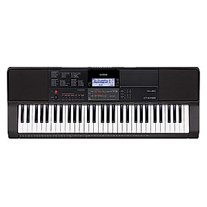 Casio CT-X700 61-Key Portable Keyboard & RockJam Xfinity Heavy-Duty, Double-X, Pre-Assembled, Infinitely Adjustable Piano Keyboard Stand with Locking Straps
