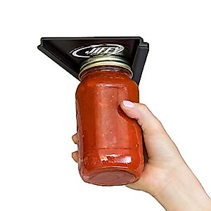 Jar Opener - Effortless Opener for Any Size Bottle or Jar –Mounts Under Cabinet with Industrial Adhesive - Zero Slip Blade Protector - Must Have for Seniors & Arthritis – Made In USA