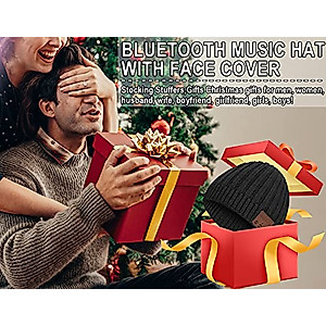 Bluetooth Beanie Hat,Gifts for Men Women Teen Boy Teen Girl,Unique Tech Christmas Stocking Stuffer Mens Womens Him (Black)