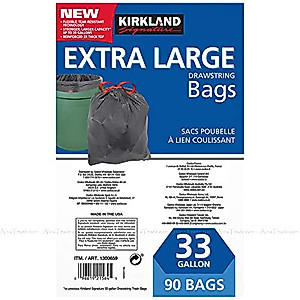 Kirkland Signature Flex-tech 33 Gallon Trash Bag, 90count, 1count