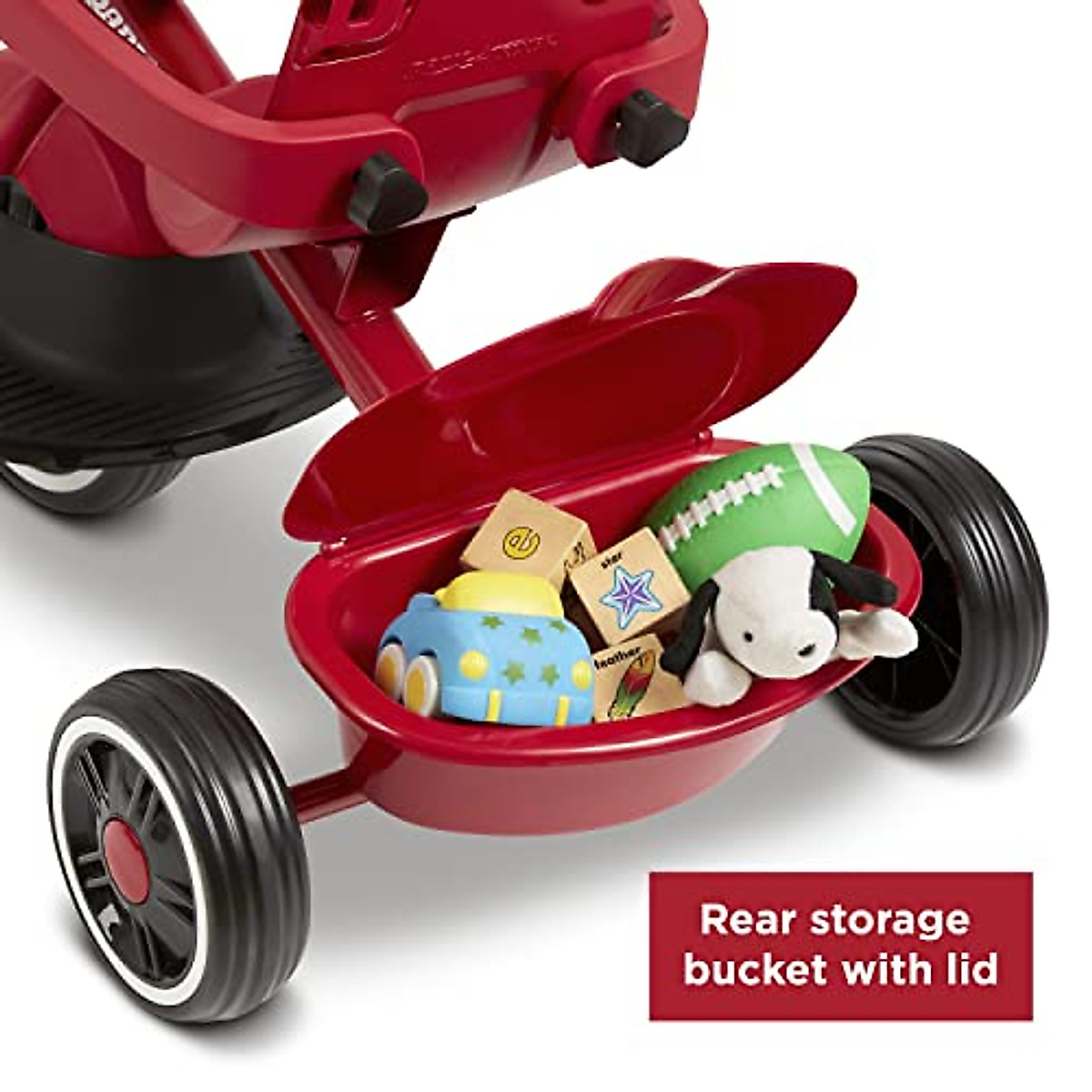 Radio Flyer Pedal & Push 4-in-1 Stroll ' N Trike®, Red Tricycle, for Toddlers Ages 1-5 (Amazon Exclusive), Toddler Bike