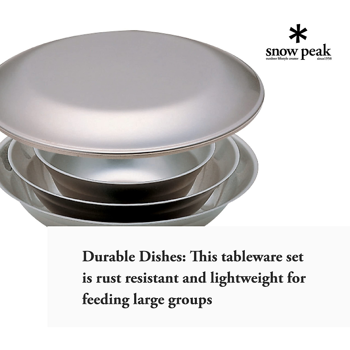 Tableware Set - Ultralight, Stainless Steel Camping Cookware Set - Durable Kitchenware Set with Four Dish Sets & Mesh Bag - Family