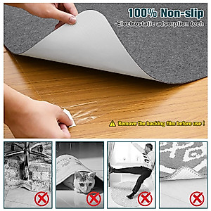 Placoot Office Chair Mat for Hardwood Floor & Tile Floor 55"x35" Desk Chair Mat for Rolling Chairs Electrostatic Adsorption Large Anti-Slip-Recyclable Material Floor Mat for Office/Home with Lip