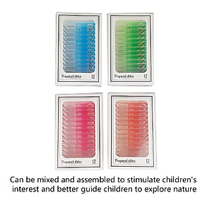 48pcs Kids Plastic Prepared Microscope Slides of Animals Insects Plants Flowers Sample Specimens for Microscopes