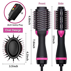 Hair Dryer Brush Blow Dryer Brush in One, FYAIRO 4 in 1 One Step Hair Dryer and Styler Volumizer with Negative Ion Anti-frizz Ceramic Titanium Barrel Hot Air Brush for Drying, Straightening, Salon