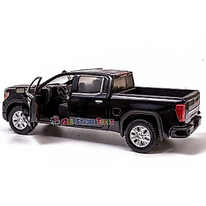 Motor Max 2019 GMC Sierra 1500 Denali Crew Cab Pickup Truck, Black 79362BK - 1/27 Scale Diecast Model Toy Car,unisex-children