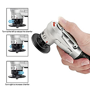 AUGUSTTOOLS Mini Pneumatic Chamfering Machine, Portable Handheld 45 Degree Arc Air Chamfer Tool for Metal Trimming and Deburring