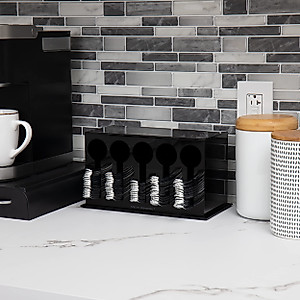 Mind Reader Utensil Dispenser, Silverware Organizer, Plastic Fork and Spoon Dispenser, Kitchen, 11" L x 5.75" W x 6" H, Black