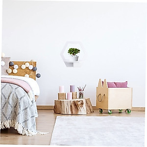 Cabilock 1pc Shelf Corner Shelves Square Plant Stand Jewelry Holder Plant Holder Decorative Floating Shelves Decorative Shelves Bedside Rack Rustic Wall Headboard Wall Hanging Plastic White