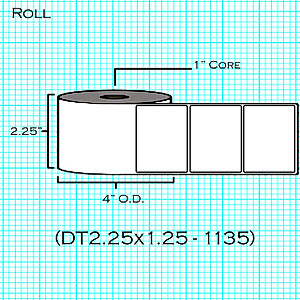 IDEALSEAL Compatible Replacement for 2.25 x1.25 Top Coated Direct Thermal 1135 Labels Per Roll (1 Roll) Strong Adhesive, Resistant to Scratches and Smudges, for Zebra 2844, ZD410, ZP450, ZP500, ZP505
