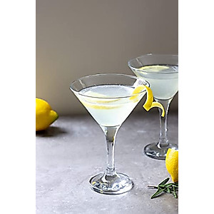 epure Milano Collection 8 Piece Stemmed Martini Glass Set - For Drinking Martinis, Manhattans, Vodka, Gin, and Cocktails (Martini Glass (6 oz))