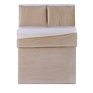 Christian Siriano Crinkle Luster Velvet Comforter Set, Full/Queen, Champagne
