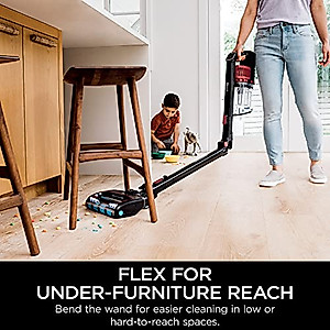 Shark IZ662H Vertex Pro Lightweight Cordless Stick Vacuum with IQ Display, DuoClean PowerFins & MultiFLEX, Includes Crevice Tool, Pet Multi-Tool & Anti-Allergen Dusting Brush, 60min Runtime, Black/Red
