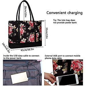 Laptop Tote Bag,15.6inch Laptop Purse Work Bag for Women Teacher Tote Bag