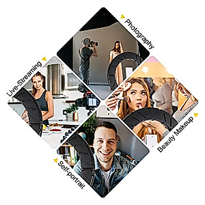 JJ JIANJIN Ring Light Kit:18Inch Outer 11.8Inch Inner 55W6700k Dimmable LED Light , Tripod Stand, Remote Controller,Box for Camera,Smartphone,YouTube,TikTok,Self-Portrait Shooting,CRI90,Black