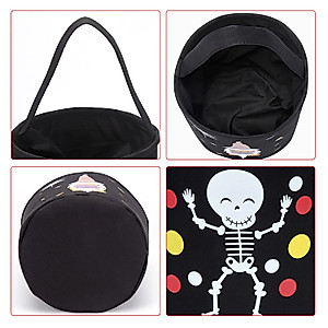 2pcs Halloween Trick or Treat Bags Halloween Candy Buckets Fabric Tote Gift Bags for Halloween Parties…