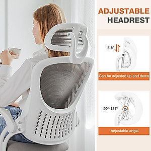 Sweetcrispy Office Computer Desk Managerial Executive Chair, Ergonomic Mid-Back Mesh Rolling Work Swivel Chairs with Wheels, Comfortable Lumbar Support, Comfy Arms for Home,Bedroom,Study,Student,Black