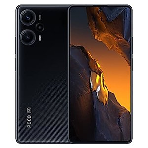 Xiaomi Poco F5 5G + 4G LTE 256GB + 12GB Global Version Unlocked 6.67" 120Hz 64Mp Triple Camera (Tmobile Mint Tello Metro USA Market) + (w/Fast Car 51W Charger Bundle) (Black (Global))