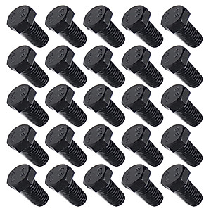 MroMax 25Pcs M10 x 20mm Hex Head Screw Bolt, Carbon Steel Grade 8.8, Black Oxide Finish, Full Thread, Hexagon Head Bolts for Furniture Repair