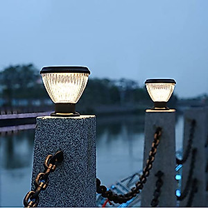 Kangl Solar Column Headlight Home Outdoor Garden Villa Pillar Lamp Waterproof Outside Landscape Fixtures,Creative Pumpkin Shape Fence Lights,for Walkway Path Driveway(Warm White)