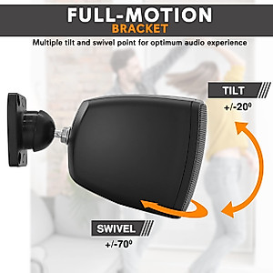 PyleUsa Mini Satellite Speaker - 3'' Surface-Mount Satellite Loudspeaker System for Subwoofer (Pair), Use for Subwoofer-Satellite Loudspeaker System, Stylish, Minimalistic Design PD4STP,Black