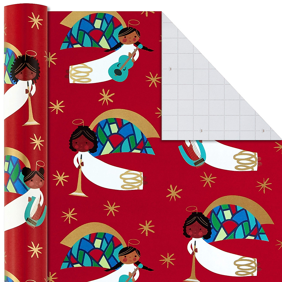 Hallmark Tri Pack IOP Mahogany Roll Wrap, Pack of 3, Jazzy Santa, 3 Pack