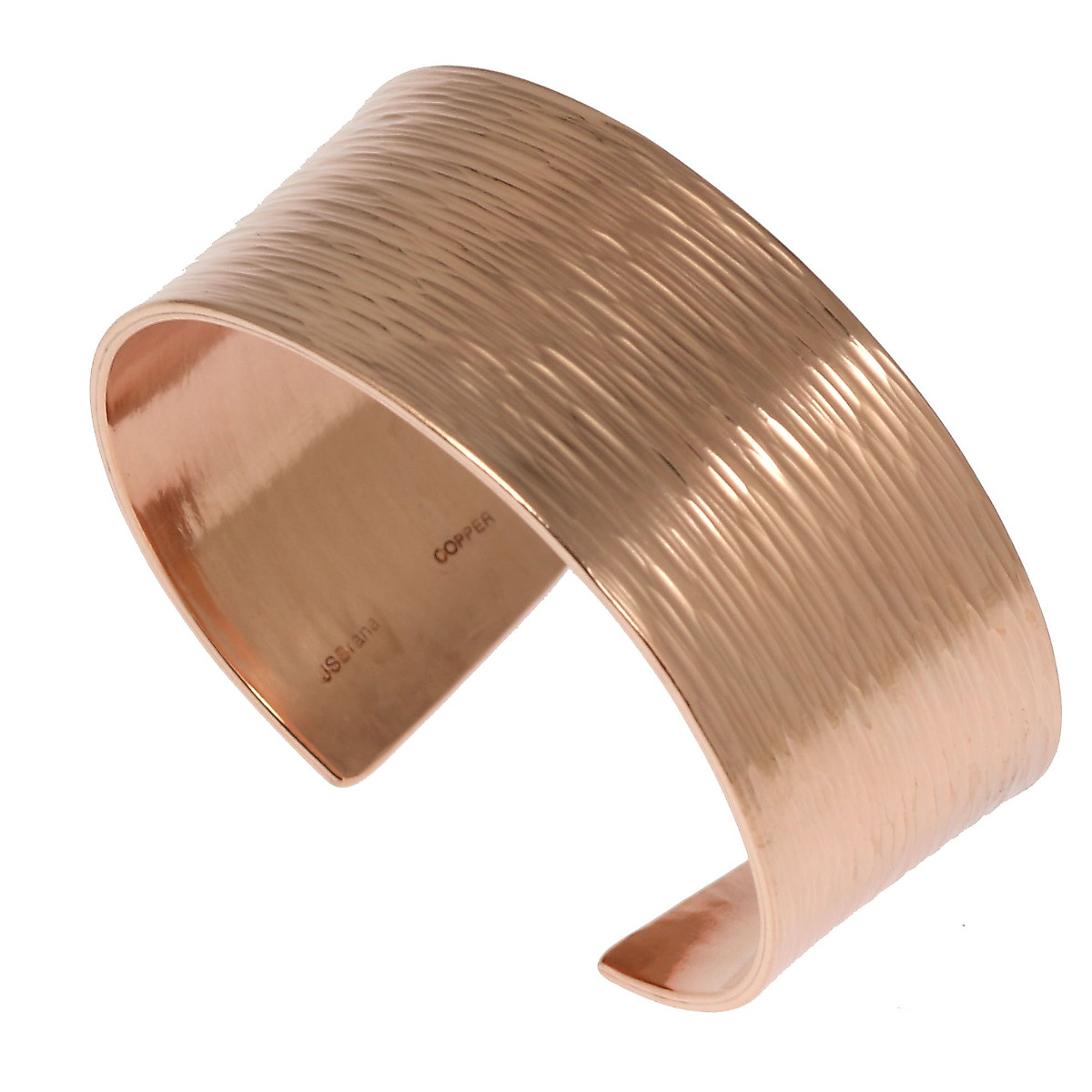 John S. Brana 1 Inch Wide Bark Copper Cuff Bracelet Handmade Jewelry - 100% Solid Uncoated Copper (8)