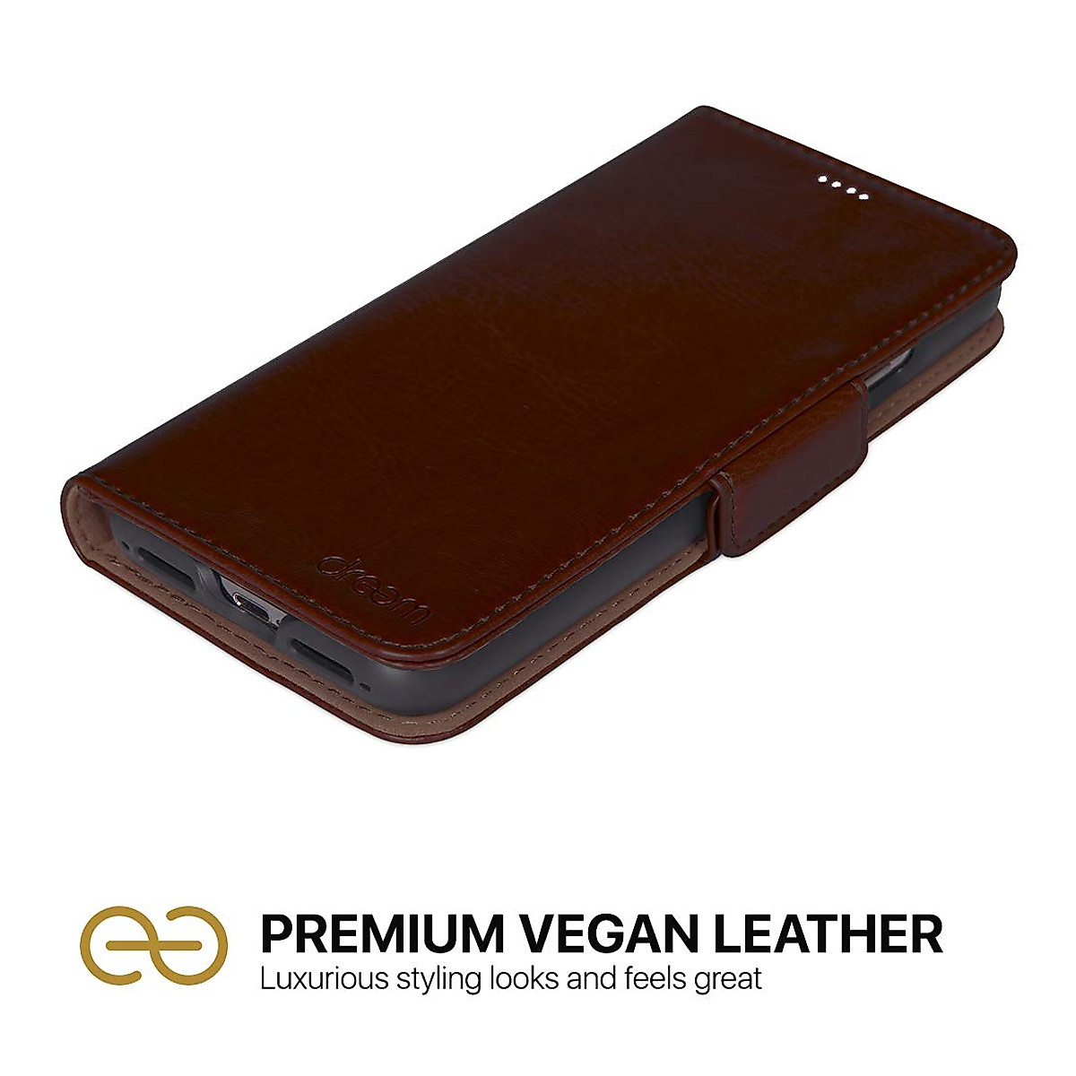 Dreem Fibonacci 2-in-1 Wallet Case for Apple iPhone 8 Plus & 7 Plus - Luxury Vegan Leather, Magnetic Detachable Shockproof Phone Case, RFID Card Protection, 2-Way Flip Stand - Coffee