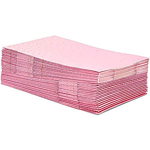 Sparkle and Bash Pink Gift Bag, Party Favor Bags with Gold Stickers (5.15 x 8.6 in, 36 Pack)