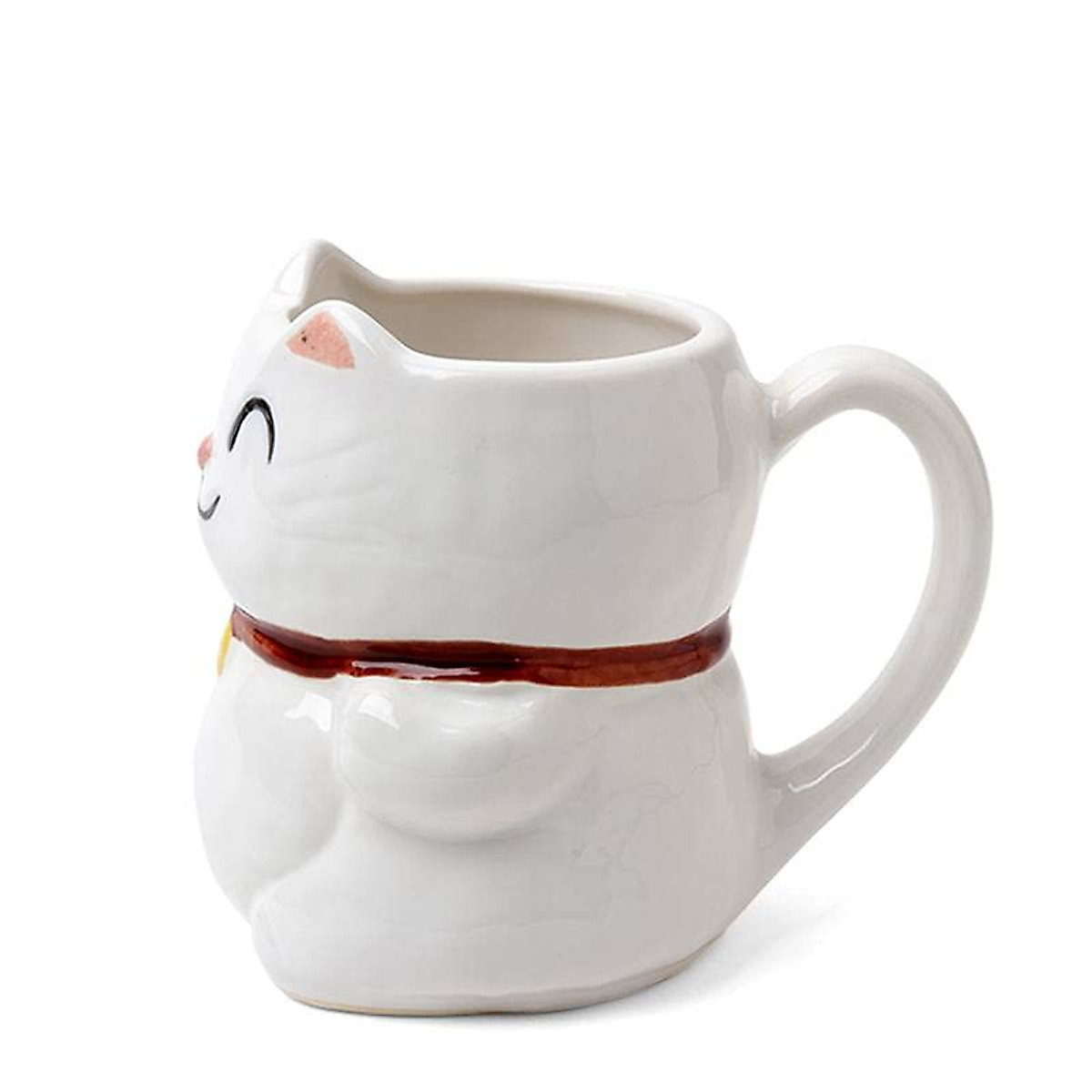 Maneki-neko Lucky Cat Mug White #113-090