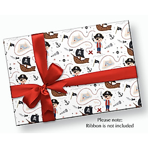 Pirate Wrapping Paper - Party Supplies - Gift Wrap - 30 x 20 Inch (3 Sheets)