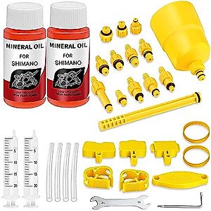 Bike Brake Bleed Kit, Bicycle Bleeder Hydraulic Disc Brake Bleed Kit Tool for SHIMANO, TEKTRO Hydraulic Disc Brakes, Including High Performance Mineral Brake Fluid