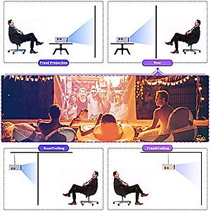 6500Lumens Portable Projector for Home Theater Entertainment, Full HD 1080P Supported Mini Projector HDMI AV USB TV Stick Supported